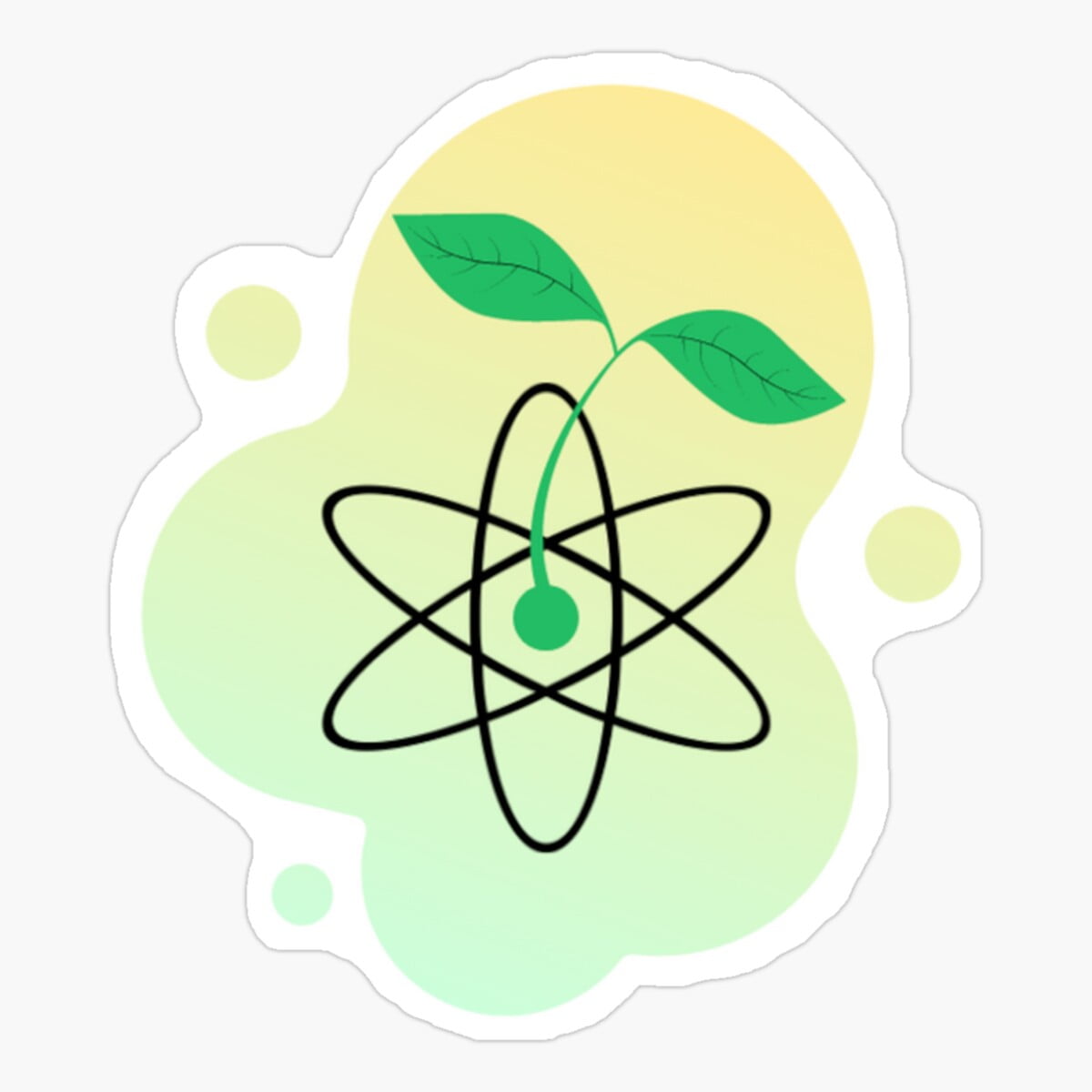 Maneki Synthetic Biology Plant Sprouting Atom Green Sticker, Phone ...