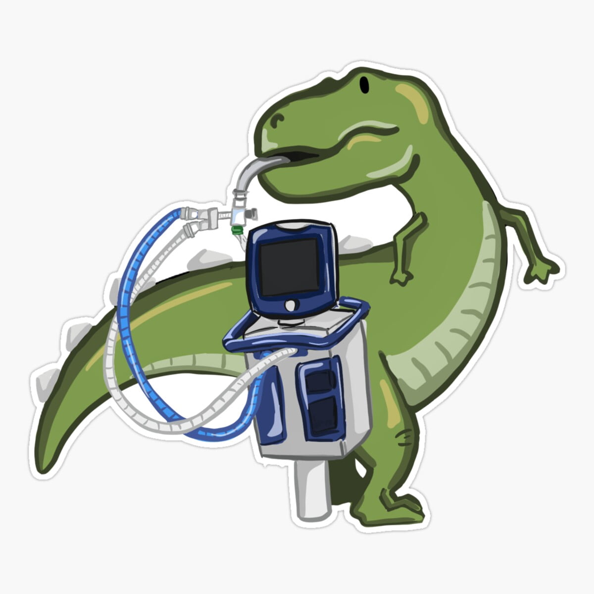Maneki T-Rex With Breathing Tube Er, Phone Decal Water Bottle Stickers ...