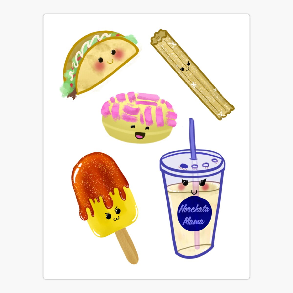 Maneki Taco Party Sticker, Phone Decal Water Bottle Stickers Car Decals ...