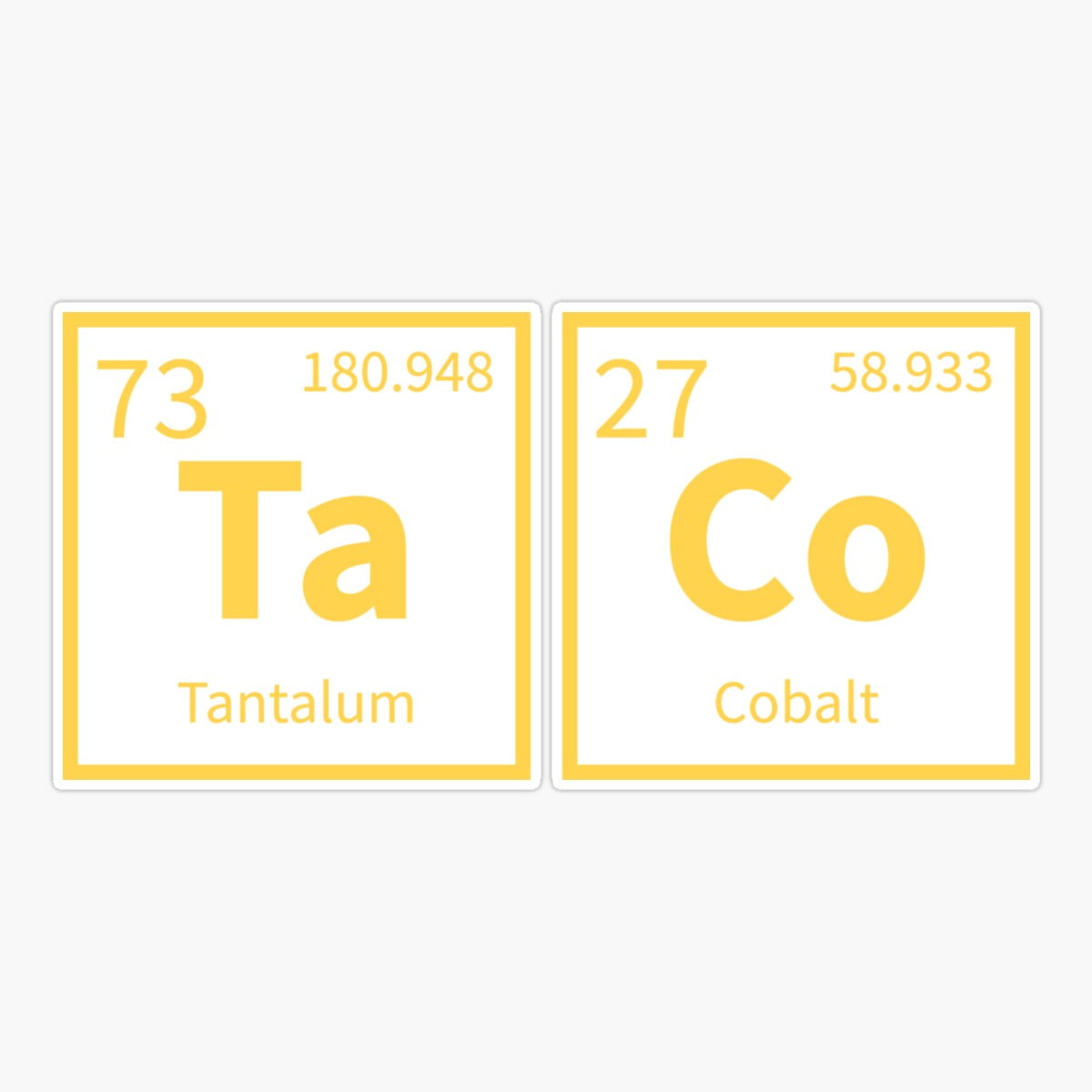 Maneki Taco Periodic Table Unny Ood Chemistry Or A Humor Lover Sticker ...