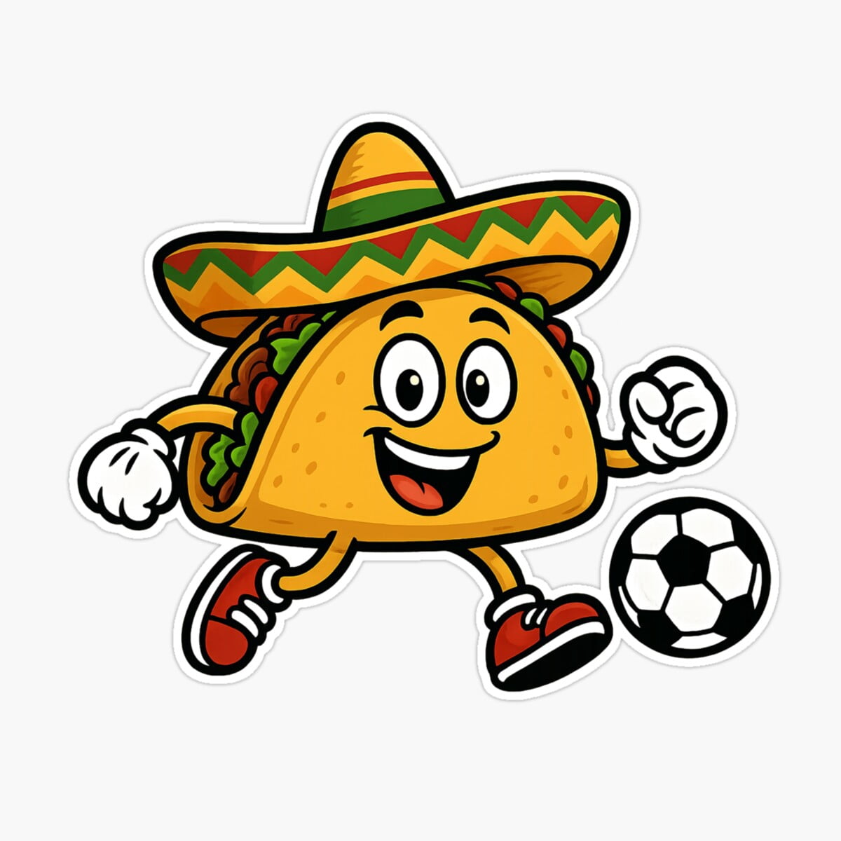 Maneki Taco Playing Soccer Mexican Cinco De Mayo Sombrero Kids Men Er ...
