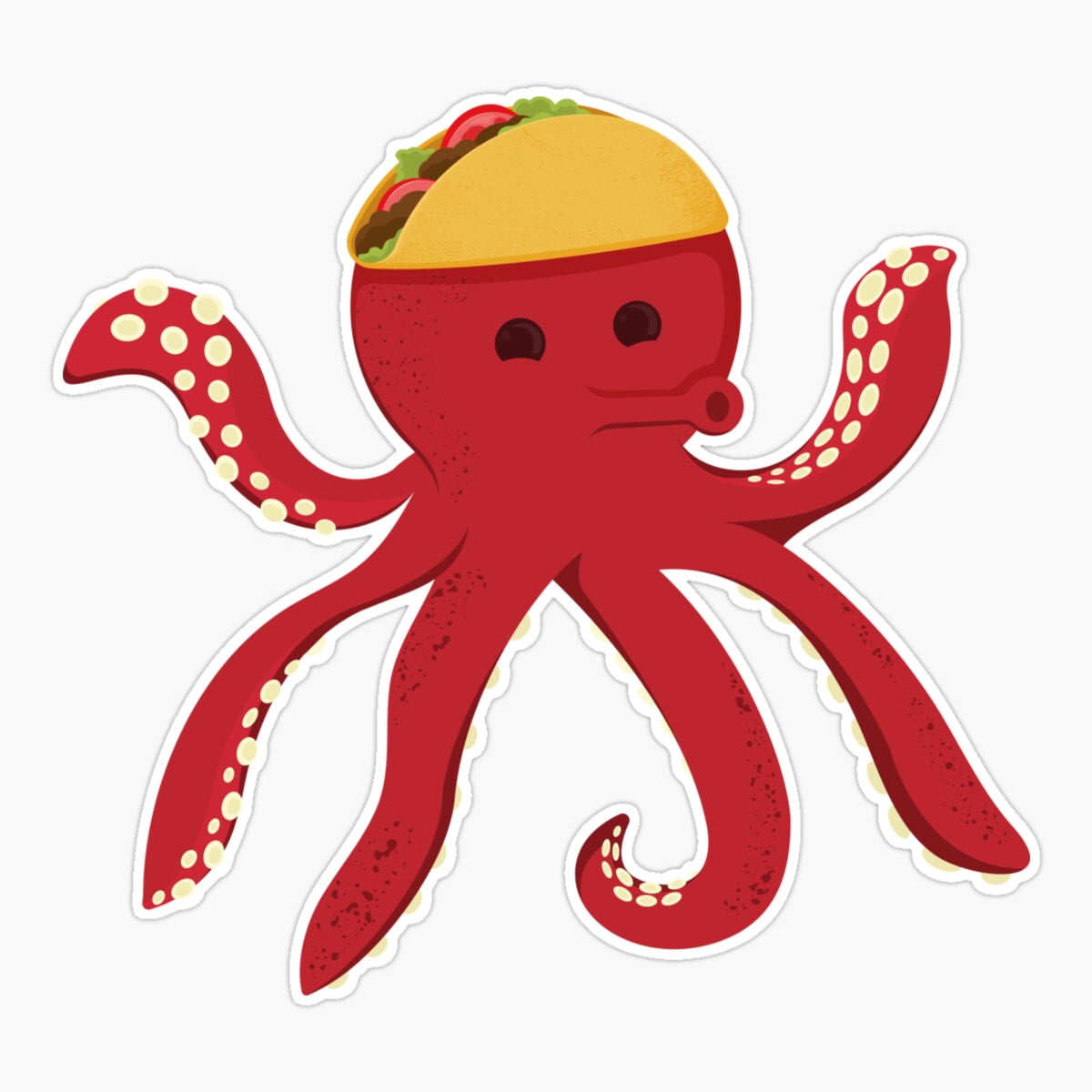 Maneki Taco Tako Octopus Sticker, Phone Decal Water Bottle Stickers Car ...