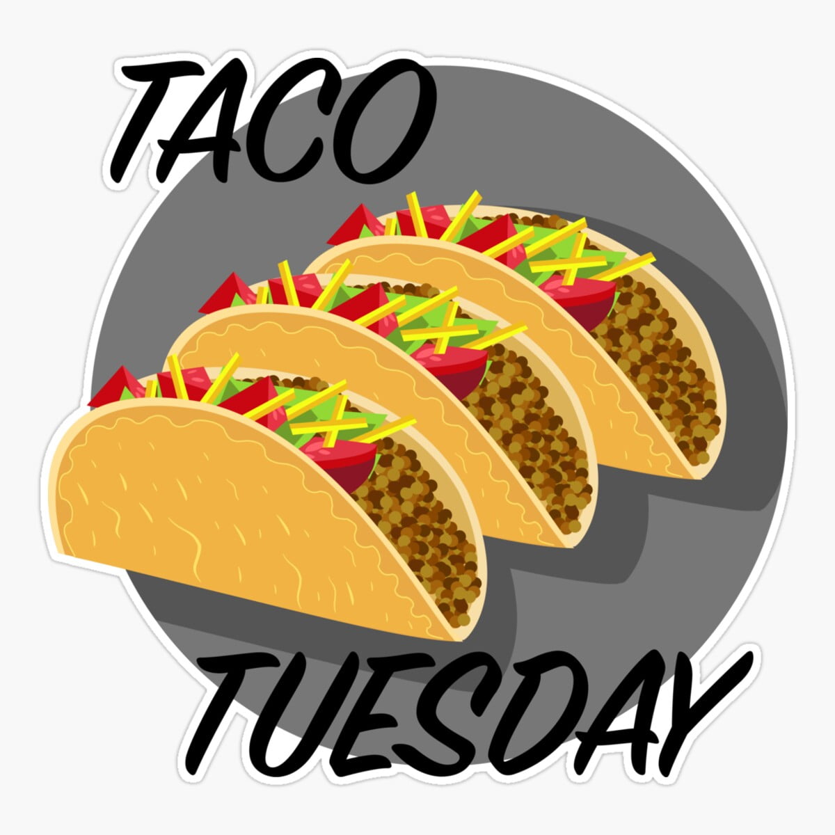 Maneki Taco Tuesday Design Sticker, Phone Decal Water Bottle Stickers ...
