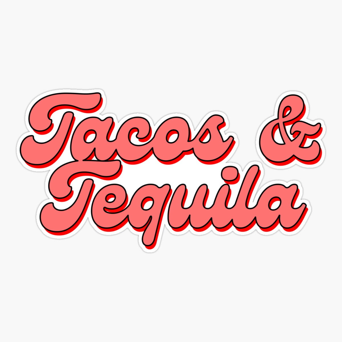 Maneki Tacos And Tequila Mexican Ood Retro Sticker, Phone Decal Water ...