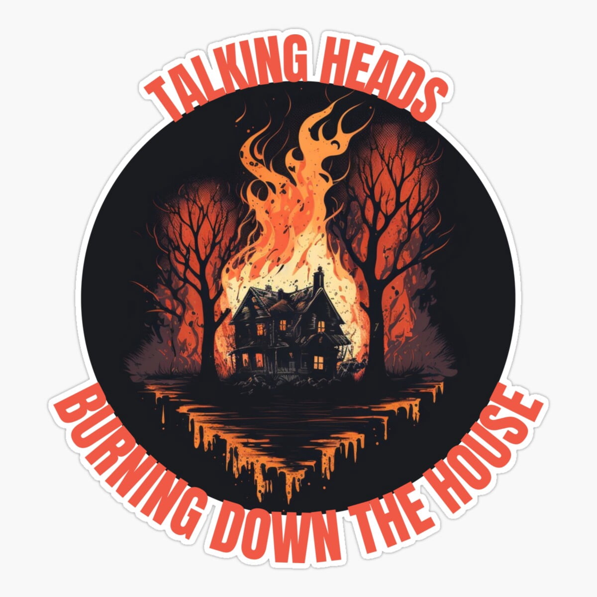 Maneki Talking Heads - Burning Down The House Sticker, Phone Decal ...
