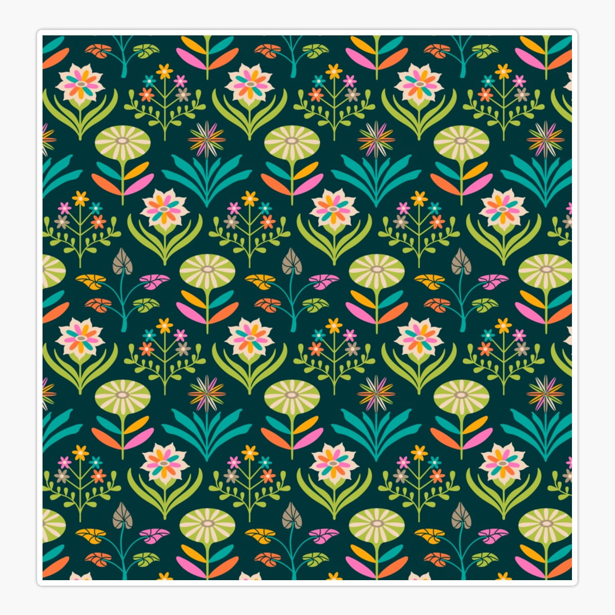 Maneki Tami Mod Floral Pattern - Bright Colours - Unblink Studio By ...