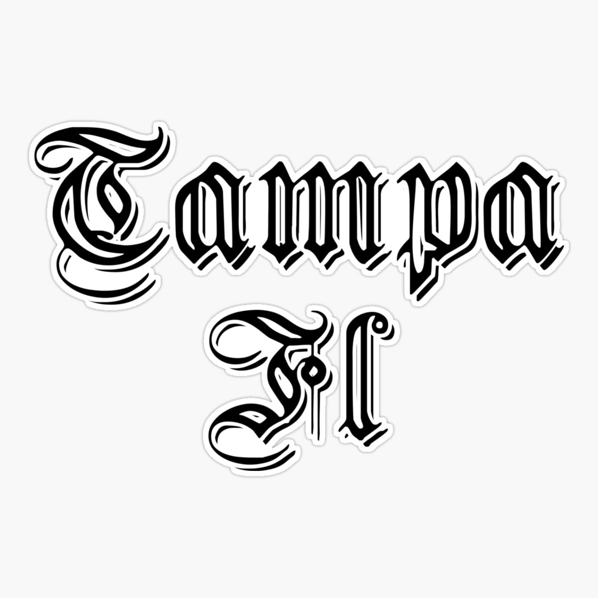 Maneki Tampa Lorida L Gangsta Text Sticker, Phone Decal Water Bottle ...