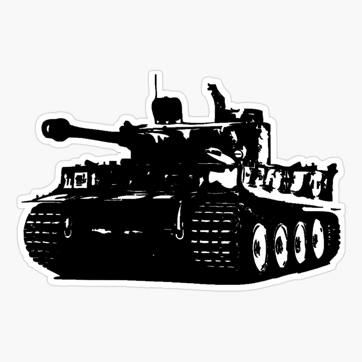 Maneki Tank Tiger Tank Motif Military Er, Phone Decal Water Bottle ...