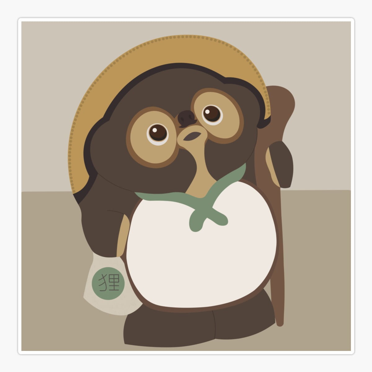 Maneki Tanuki Statue Sticker, Phone Decal Water Bottle Stickers Car ...