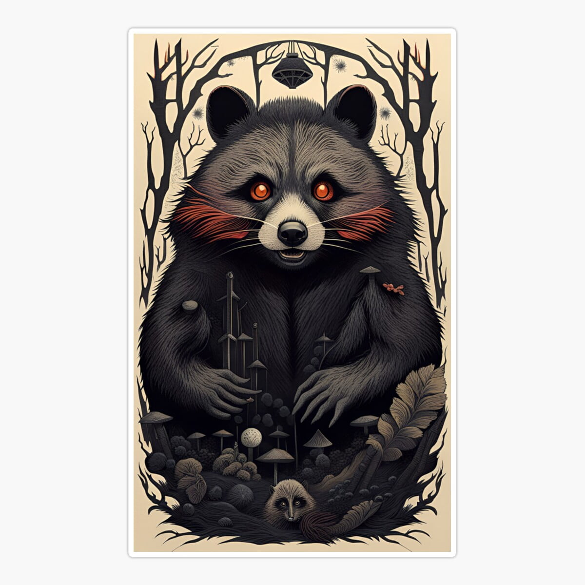 Maneki Tanuki Sticker, Phone Decal Water Bottle Stickers Car Decals ...