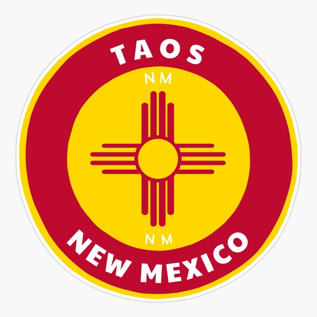 Maneki Taos New Mexico - Nm Badge With A Zia Lag Roundlet Sticker ...