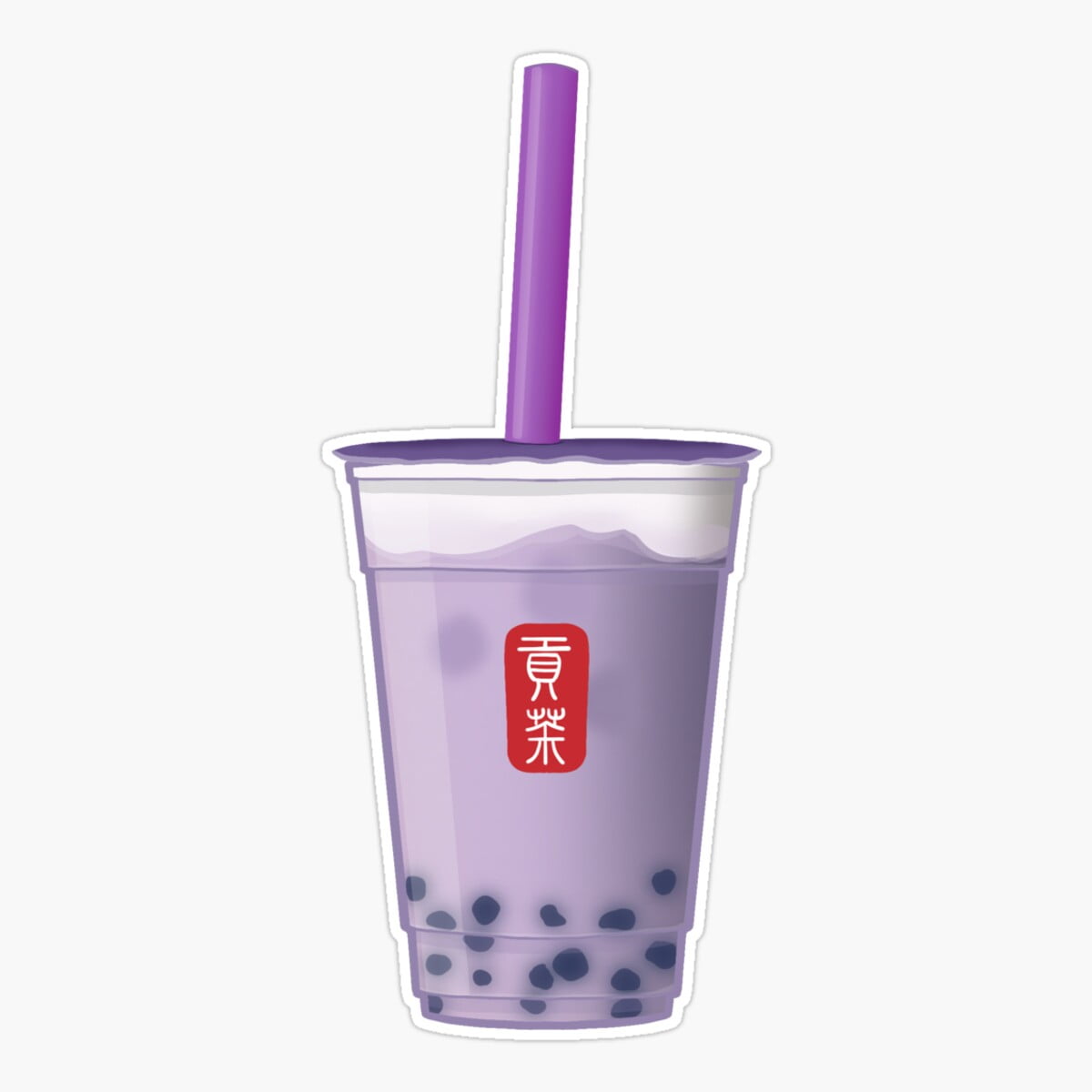 Maneki Taro Foam Bubble Tea Sticker, Phone Decal Water Bottle Stickers ...