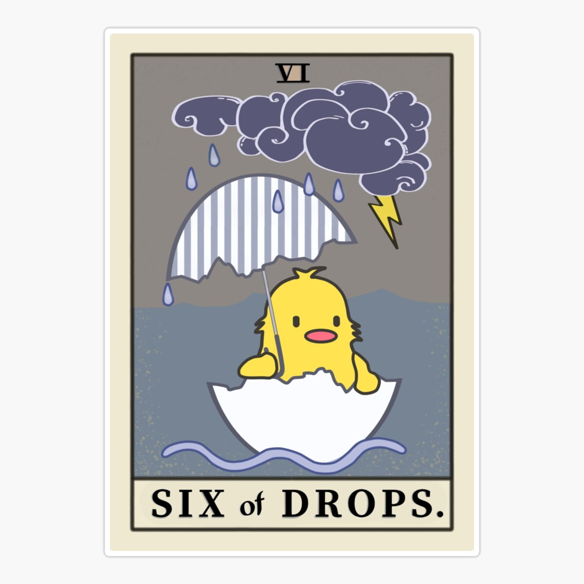 Maneki Tarot Card Six O Swords Mor Arcana - Unny Duck Drawing Er, Phone ...