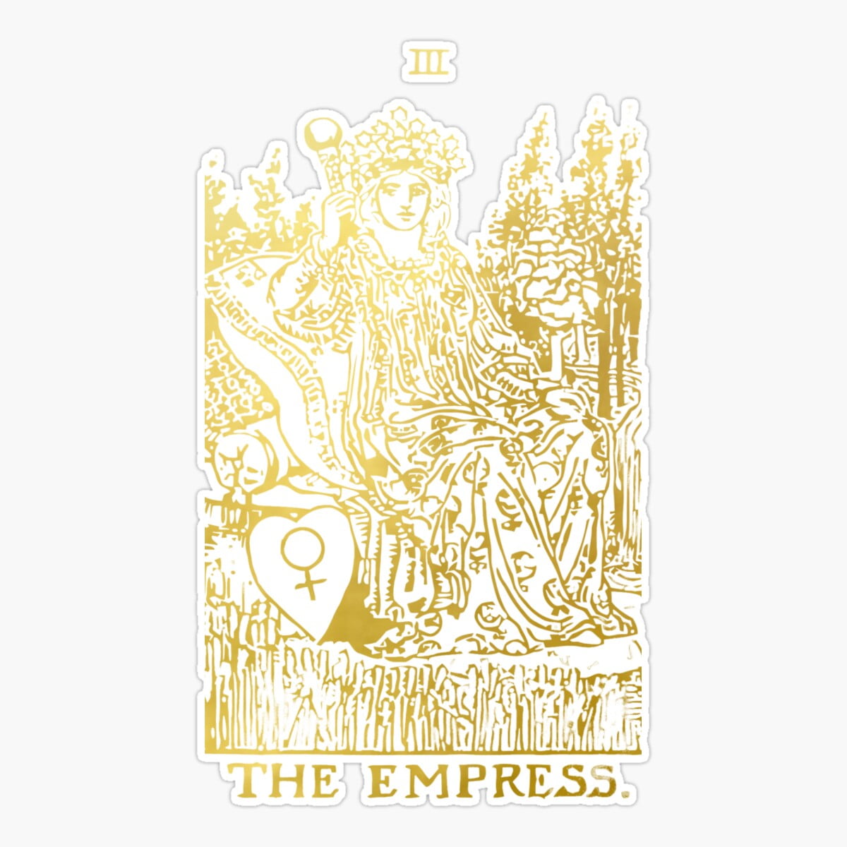 Maneki Tarot Card The Empress Gold Deck Er, Phone Decal Water Bottle ...