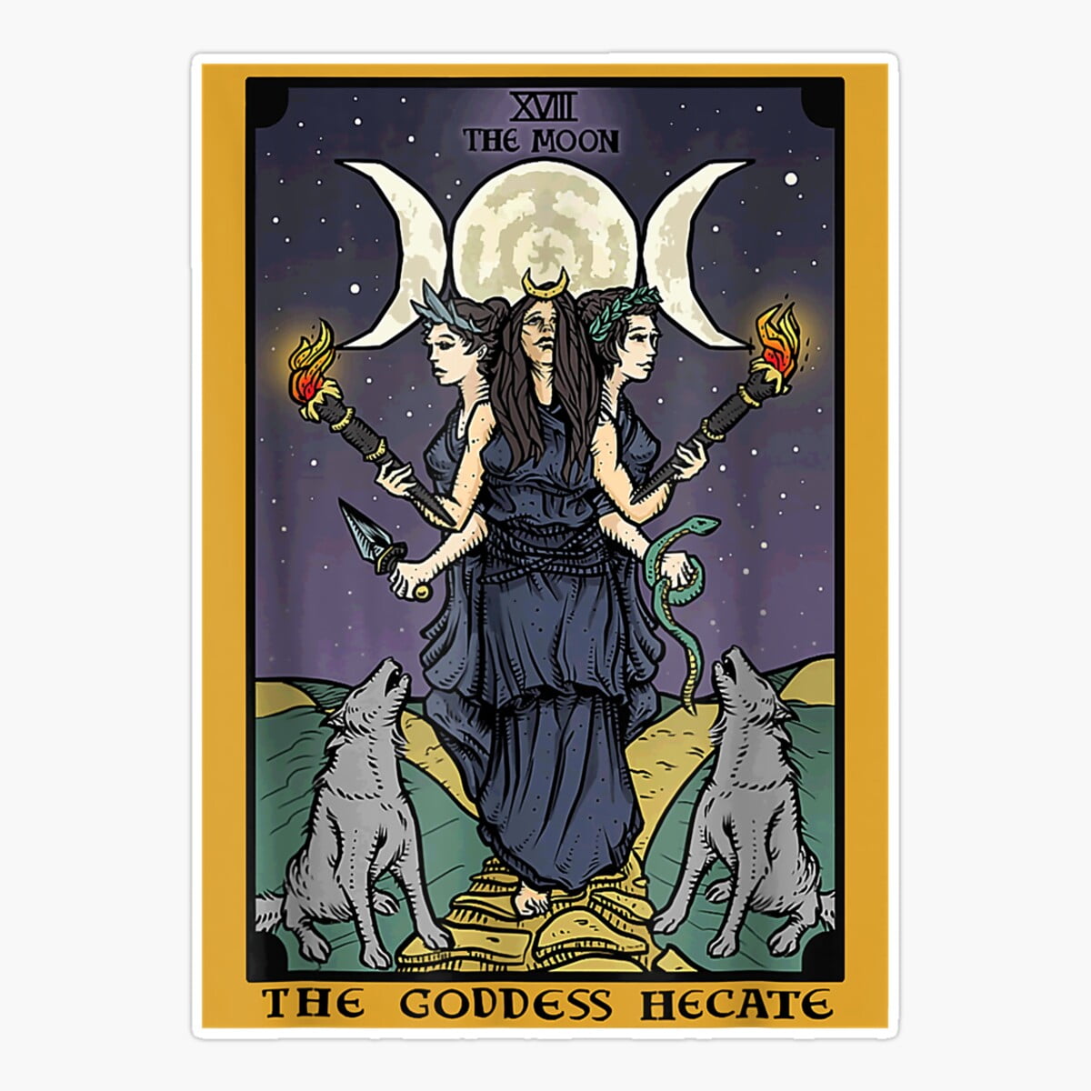 Maneki Tarot Card The Goddess Hecate Triple Moon Wiccan Pagan Witch Er ...