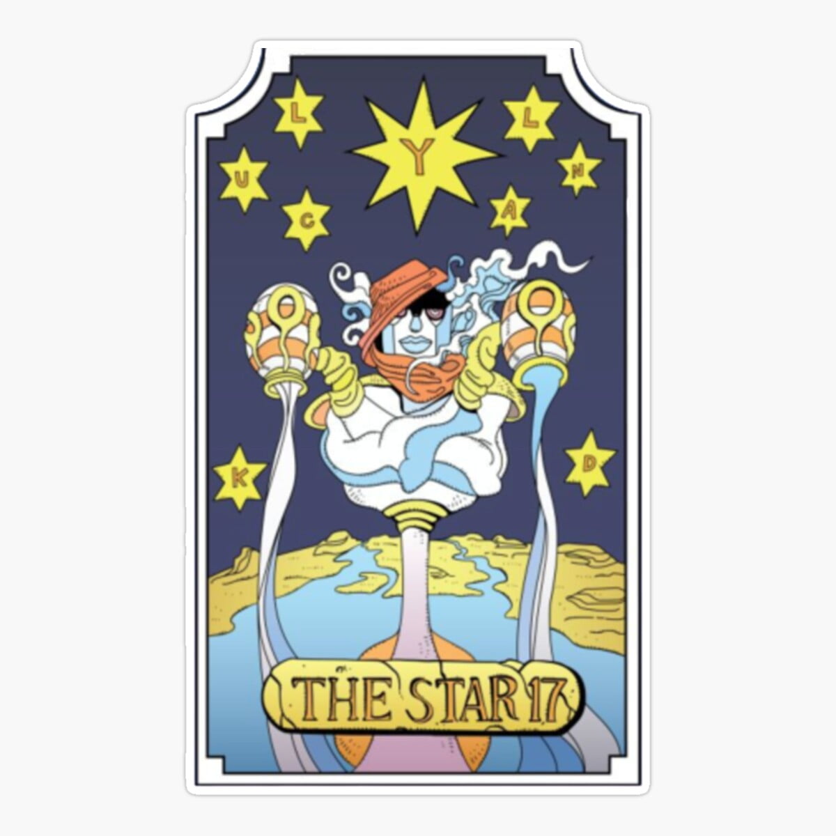 Maneki Tarot Card The Star Active T-Shirt Er, Phone Decal Water Bottle ...