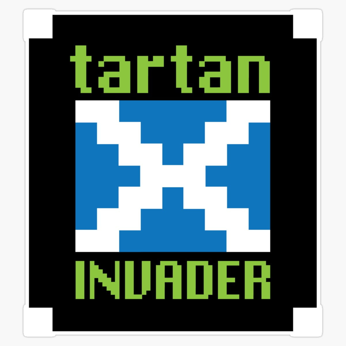 Maneki Tartan Invader! Er, Phone Decal Water Bottle Stickers Car Decals ...