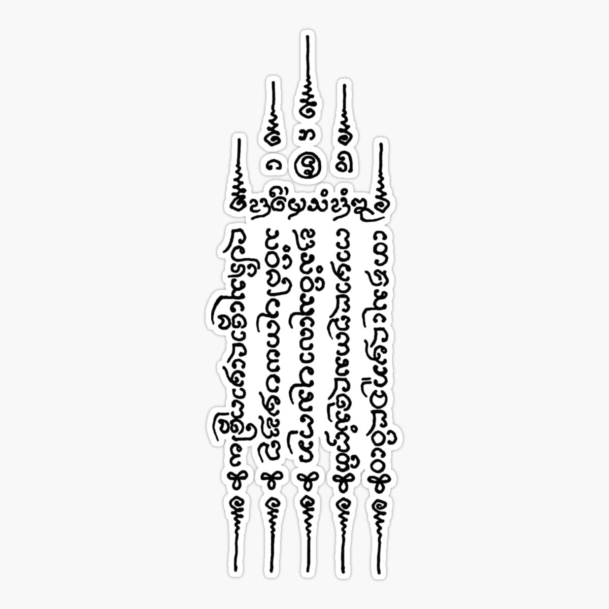 Maneki Tattoo Sak Yant Thai Sticker, Phone Decal Water Bottle Stickers ...