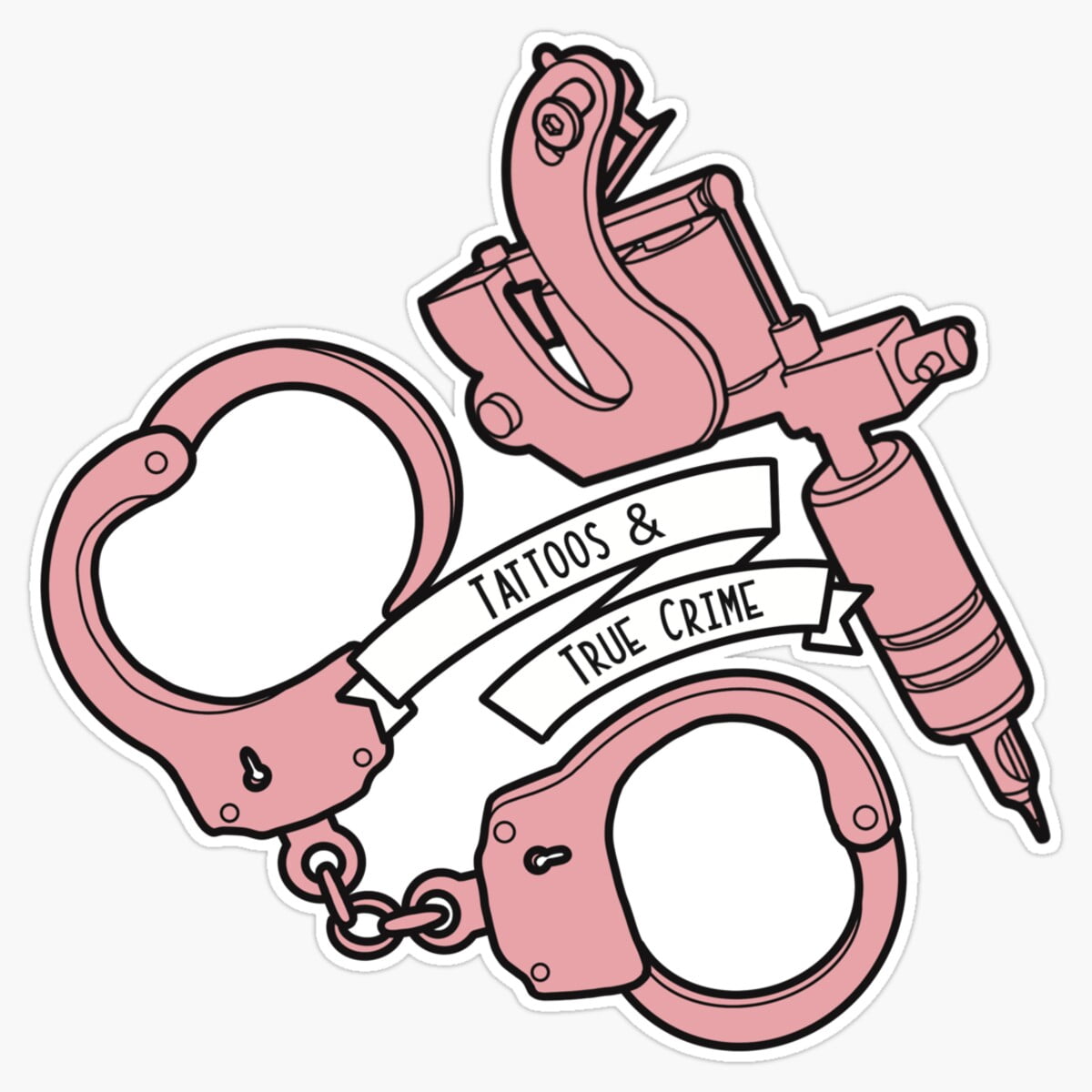 Maneki Tattoos & True Crime Er | Pink Black & White Er, Phone Decal ...