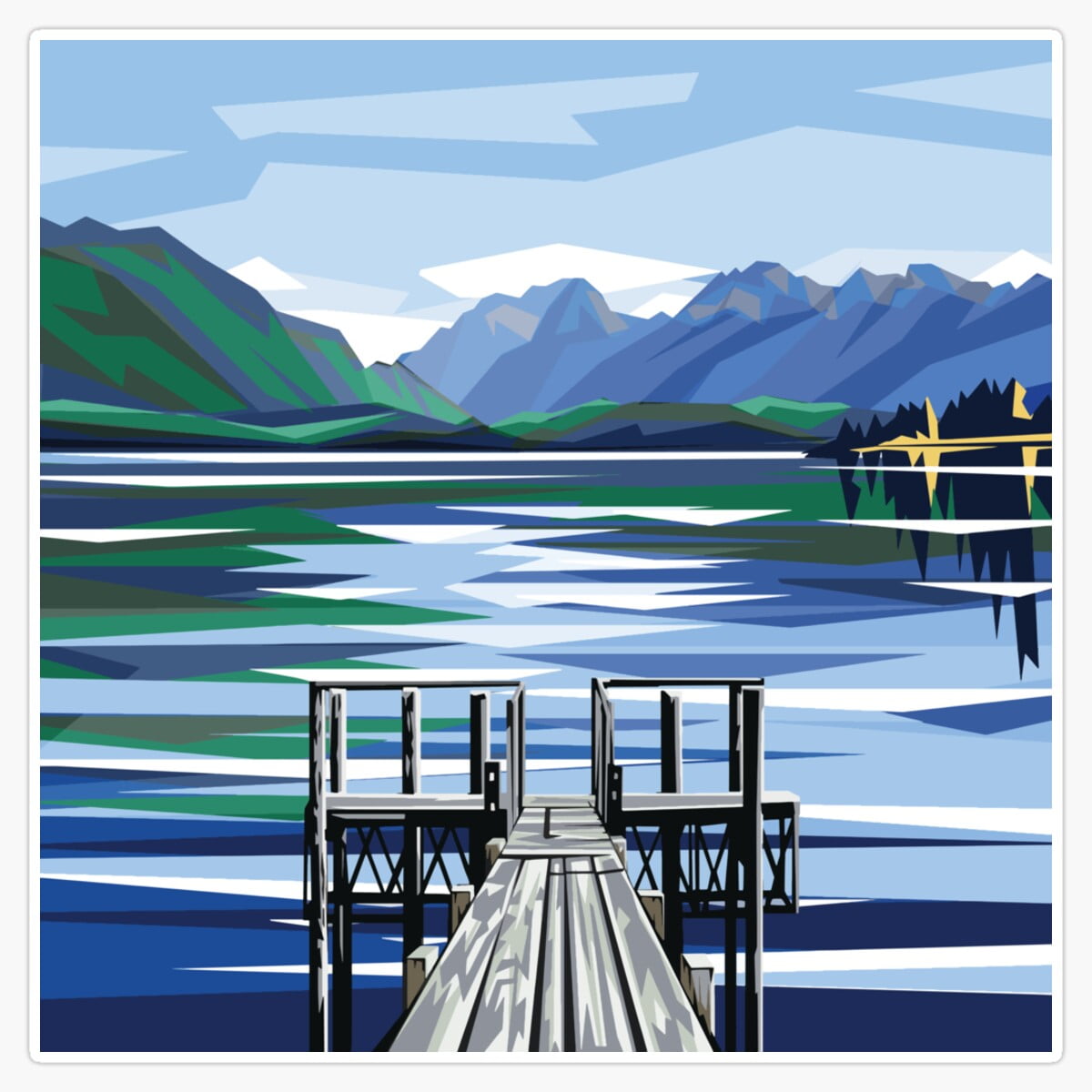 Maneki Te Anau Jetty Er, Phone Decal Water Bottle Stickers Car Decals ...