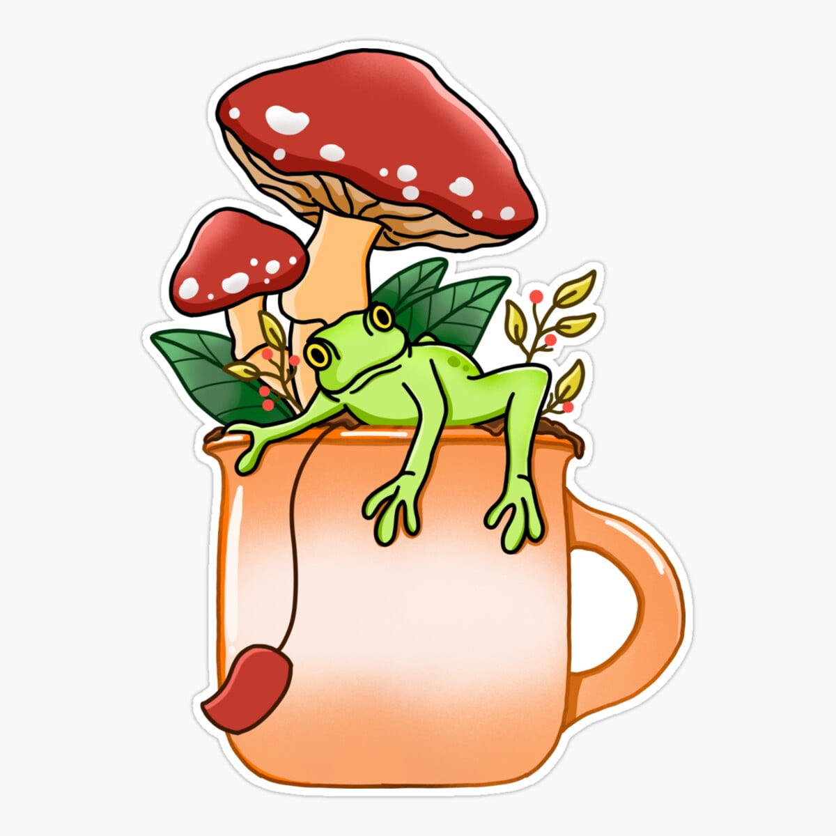 Maneki Tea Cup Life Sticker, Phone Decal Water Bottle Stickers Car ...