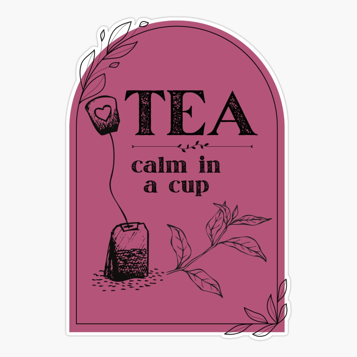 Maneki Tea Is Calm In A Cup - Tea Time Lovers - Pink Er, Phone Decal ...