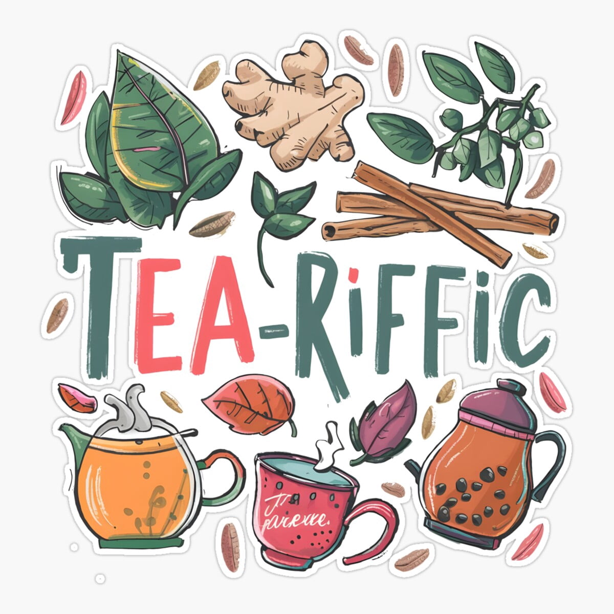 Maneki Tea-Riffic: Tea Lover'S Delight Er, Phone Decal Water Bottle ...