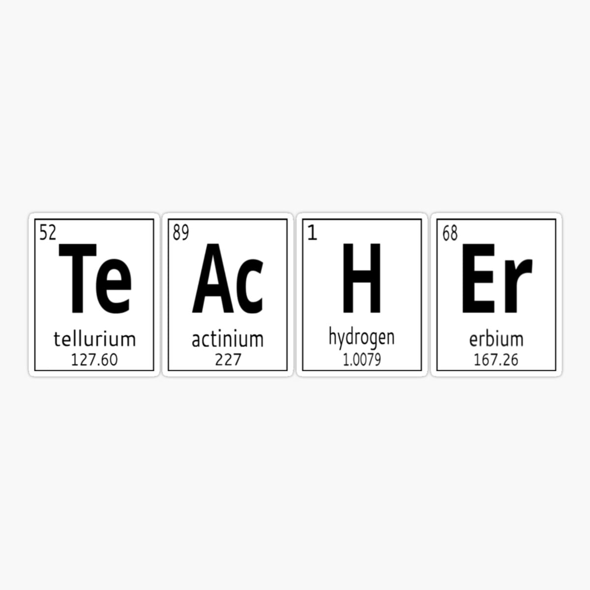 Maneki Teacher Periodic Table Er, Phone Decal Water Bottle Stickers Car ...