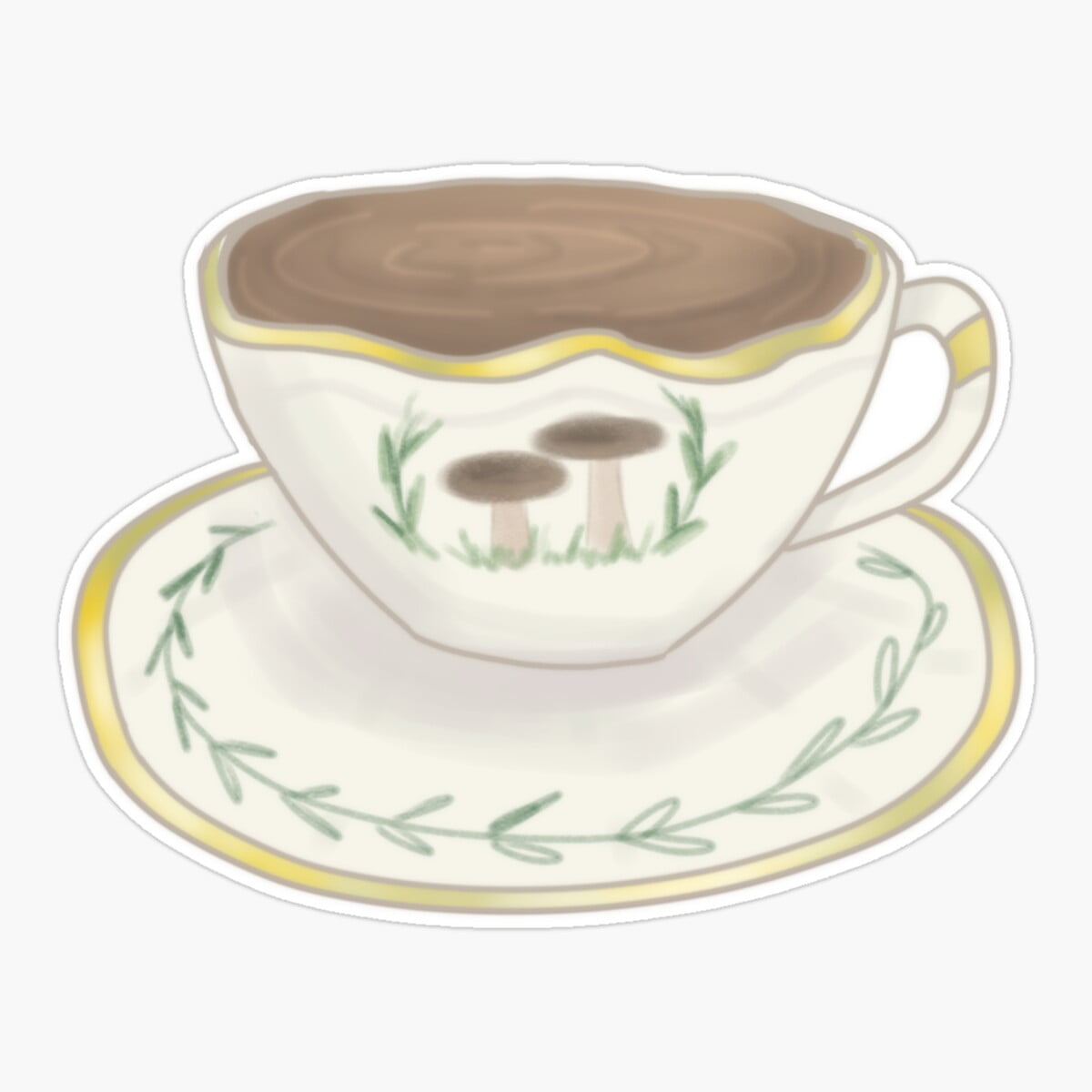 Maneki Teacup Sticker, Phone Decal Water Bottle Stickers Car Decals ...