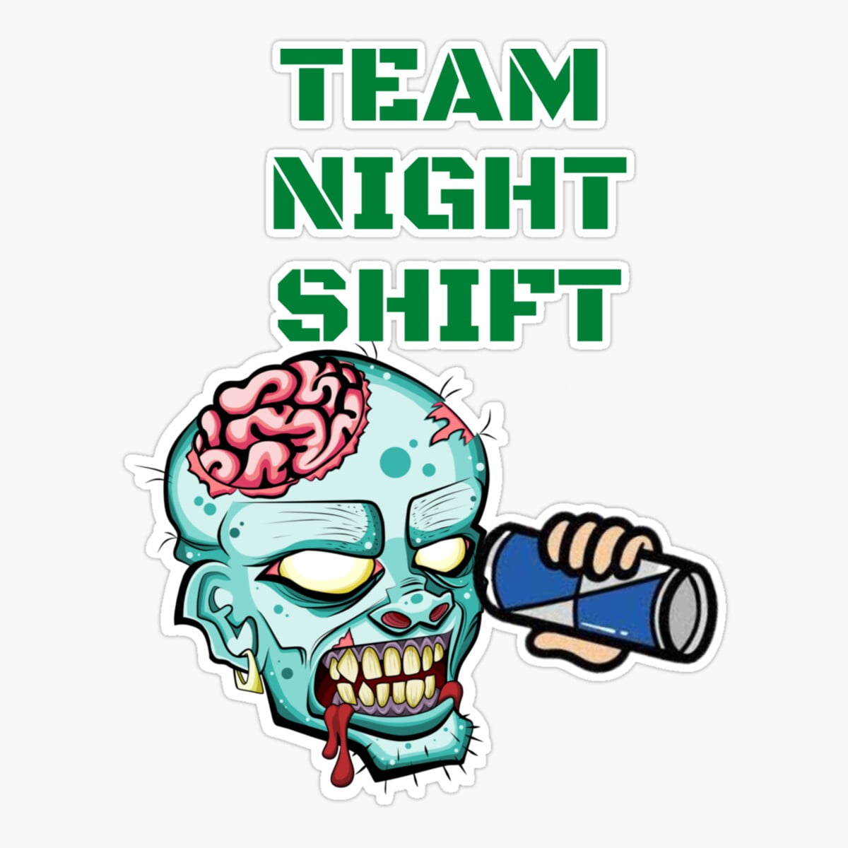 Maneki Team Night Shift Zombie Energy Drink Funny Coworker Er, Phone ...