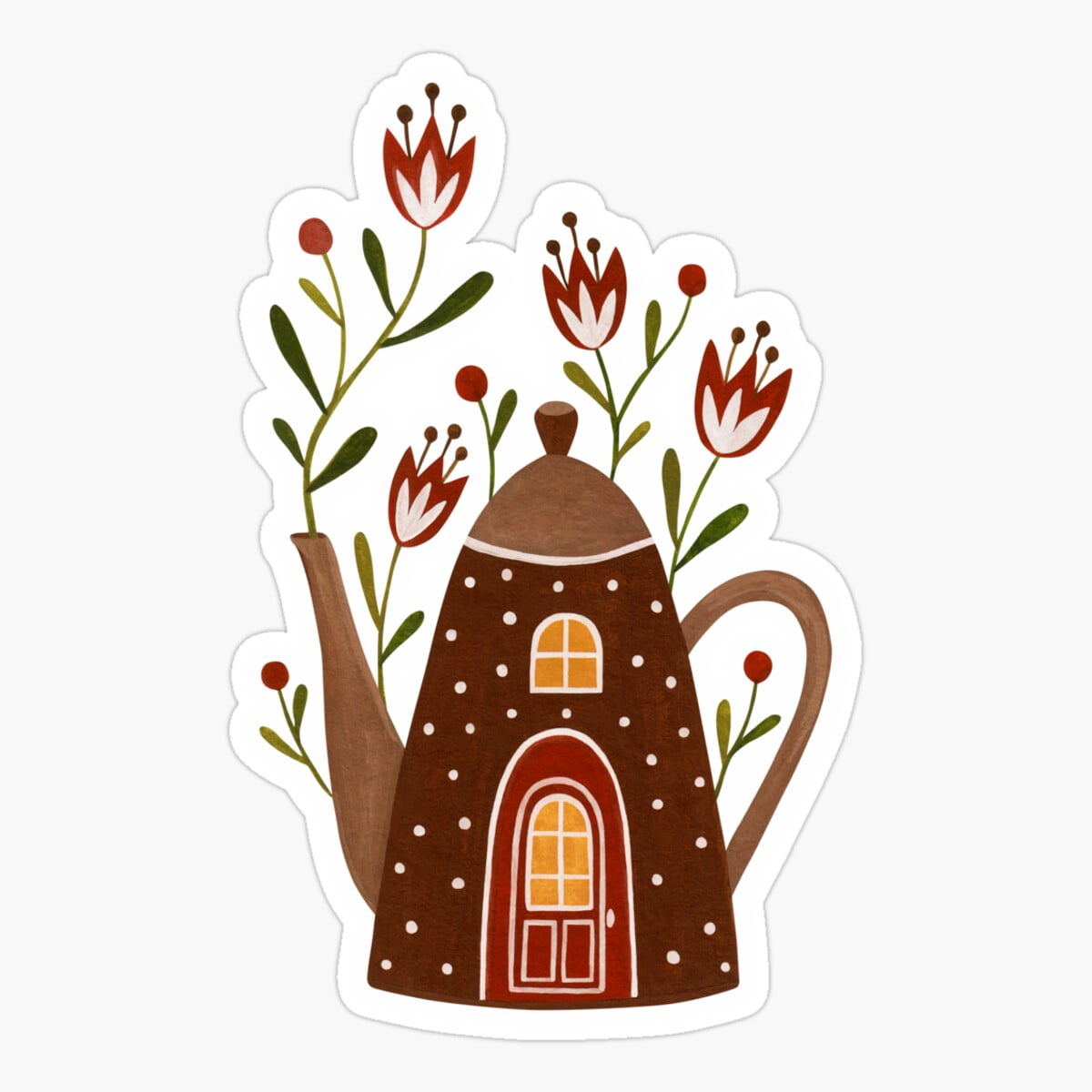 Maneki Teapot House Sticker, Phone Decal Water Bottle Stickers Car ...