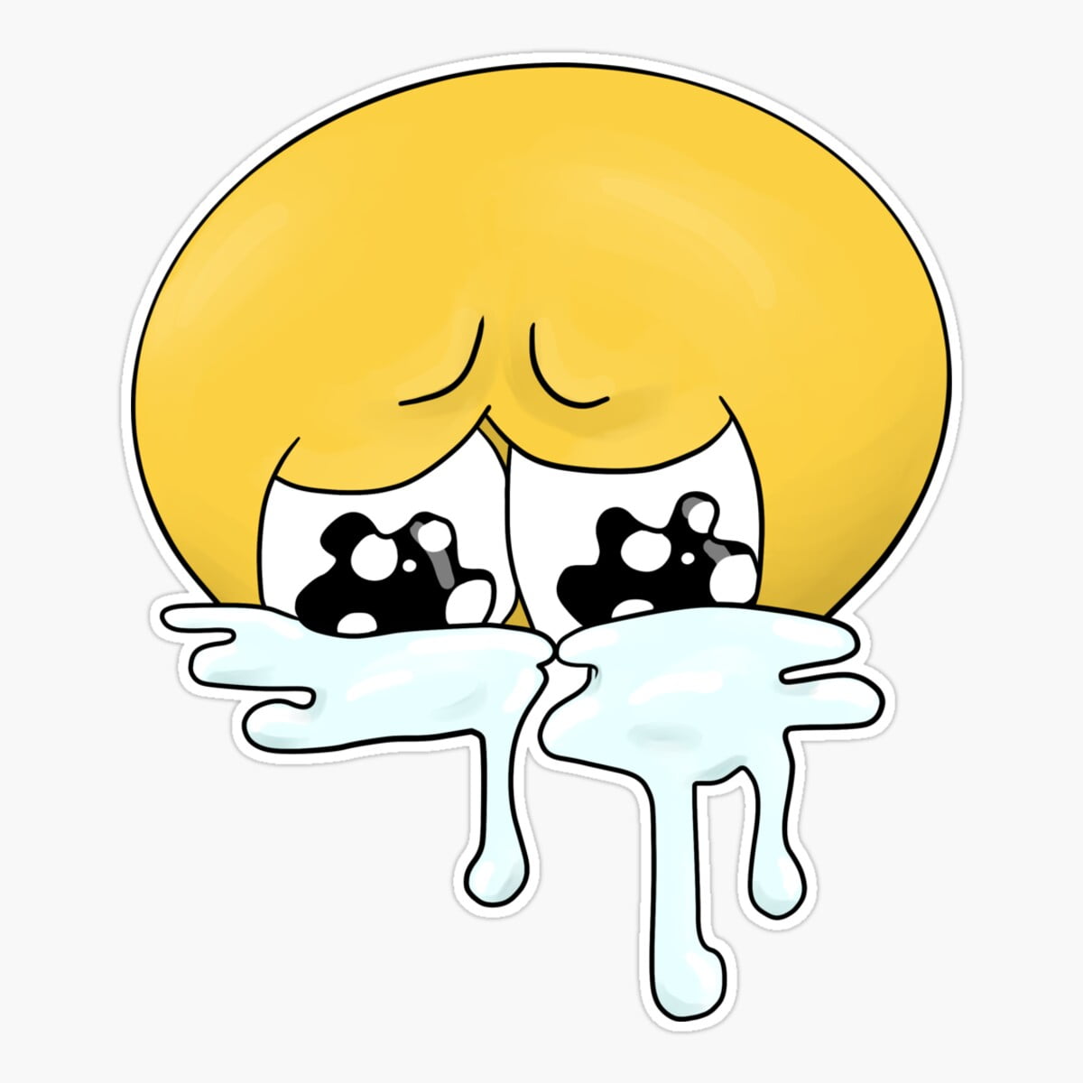 Maneki Tearful Sad Emoji Sticker, Phone Decal Water Bottle Stickers Car ...