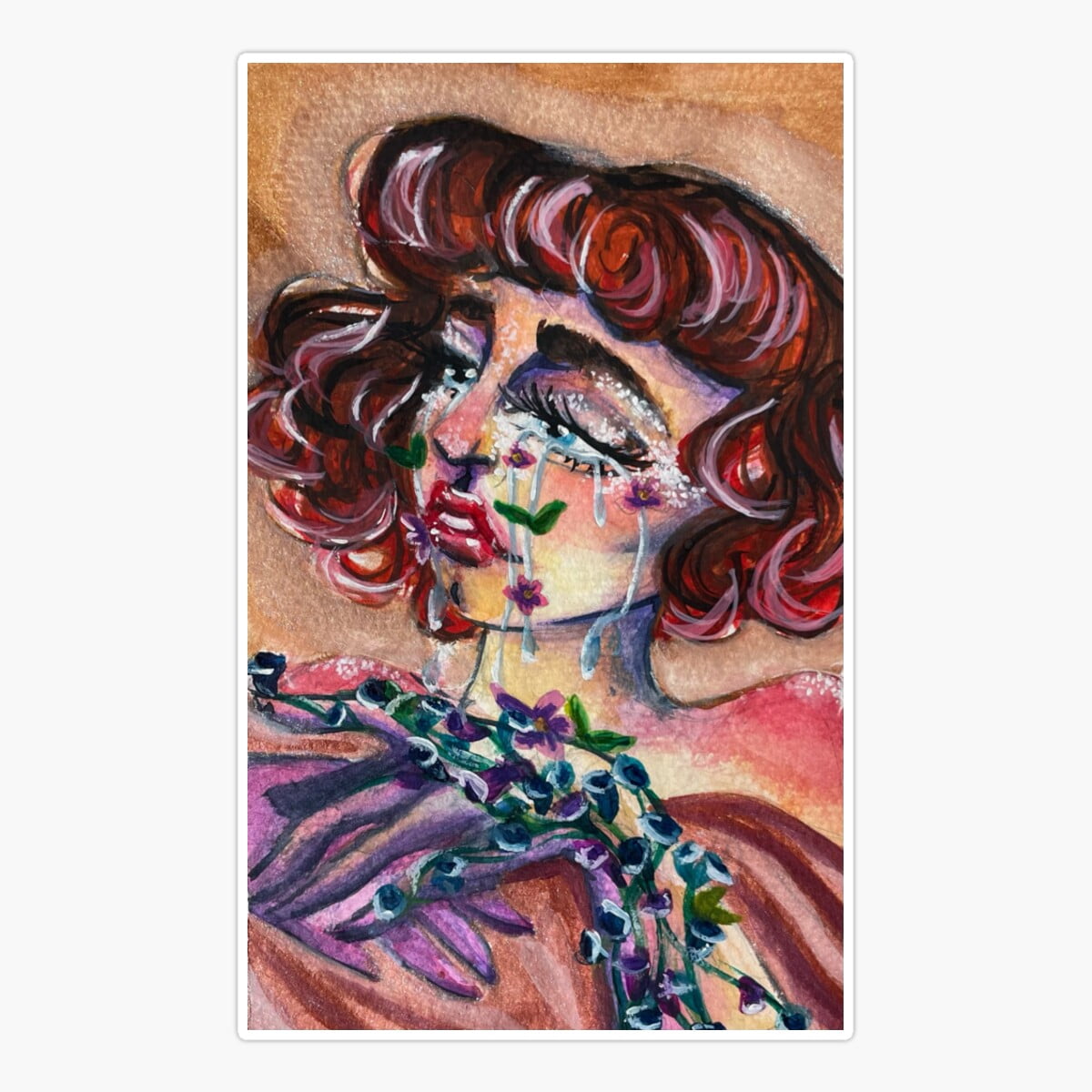 Maneki Tears Of Beauty Sticker, Phone Decal Water Bottle Stickers Car ...