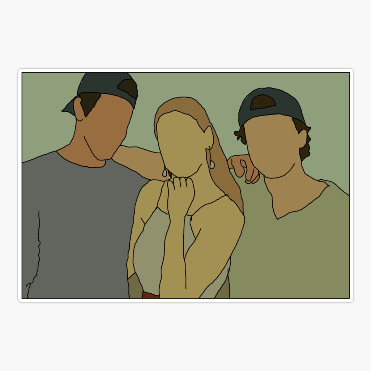 Maneki Teen Pod Squad Photo Sticker, Phone Decal Water Bottle Stickers ...