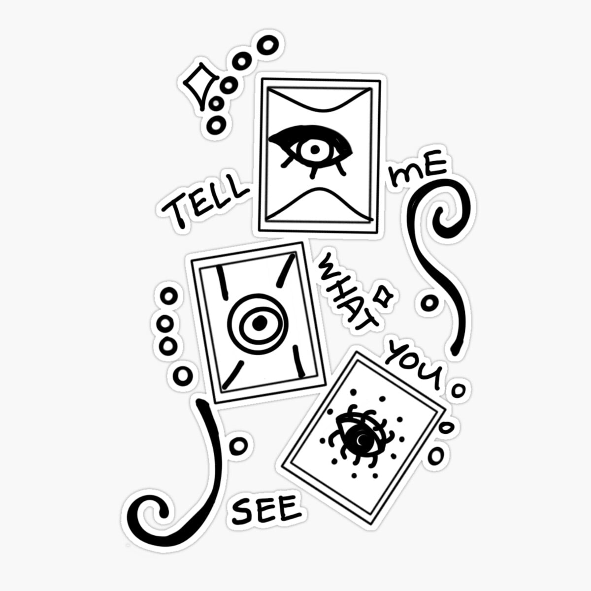 Maneki Tell Me What You See Oracle Sticker, Phone Decal Water Bottle ...