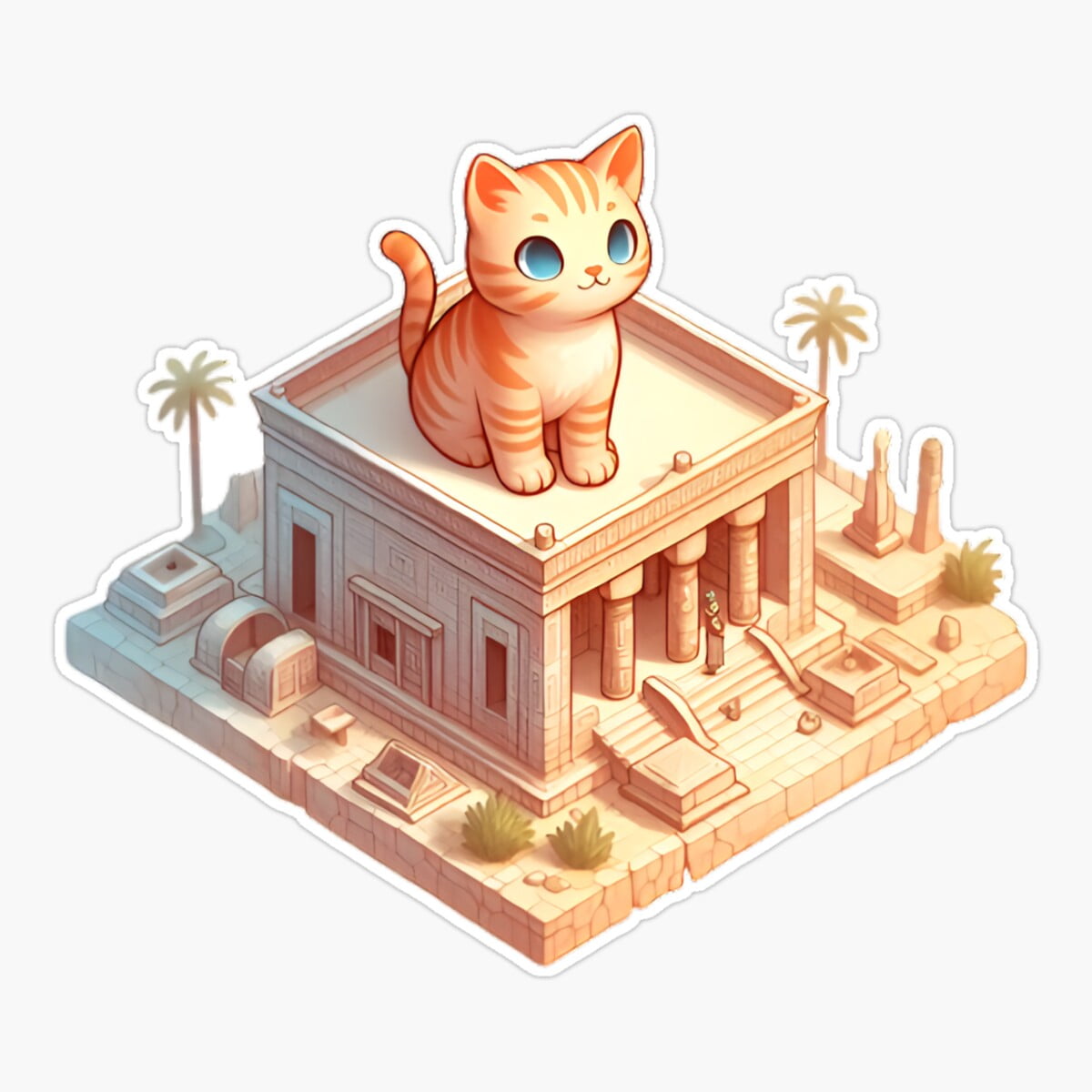 Maneki Temple Guardian Sticker, Phone Decal Water Bottle Stickers Car ...