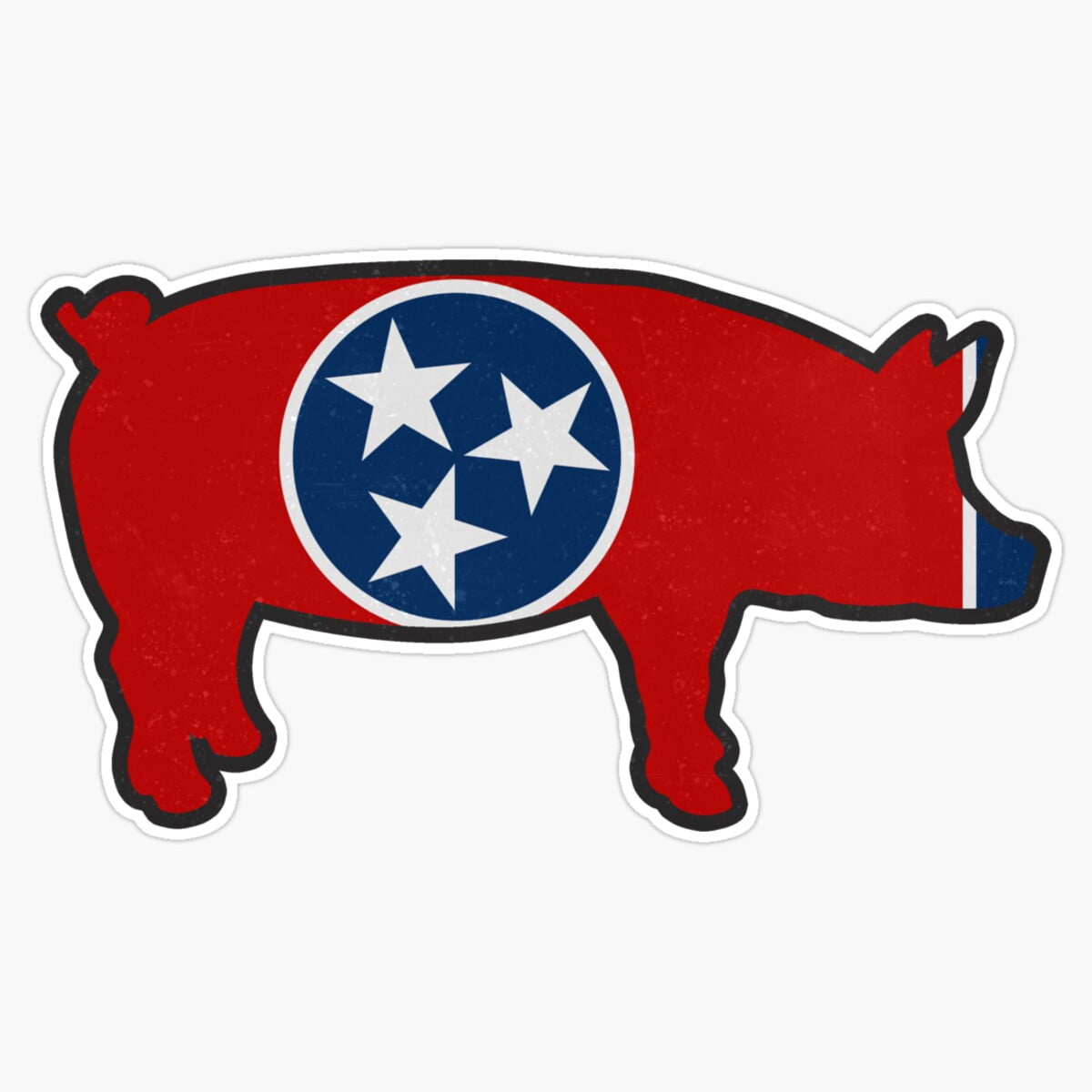 Maneki Tennessee Bbq Pig Tn Pride Er, Phone Decal Water Bottle Stickers ...