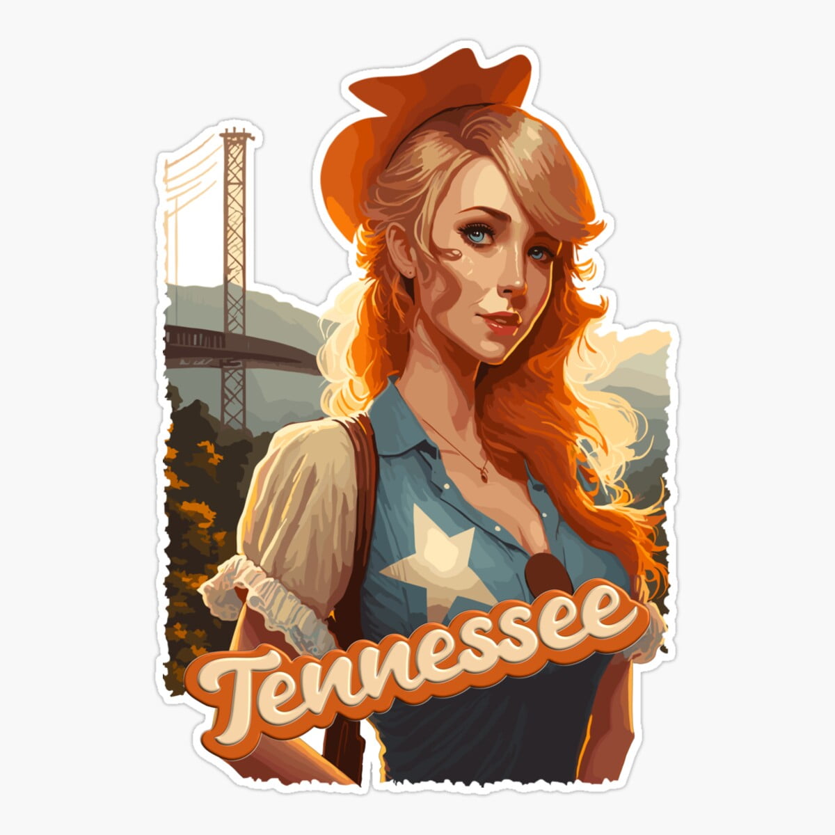 Maneki Tennessee: Volunteer Vanguard Sticker, Phone Decal Water Bottle ...