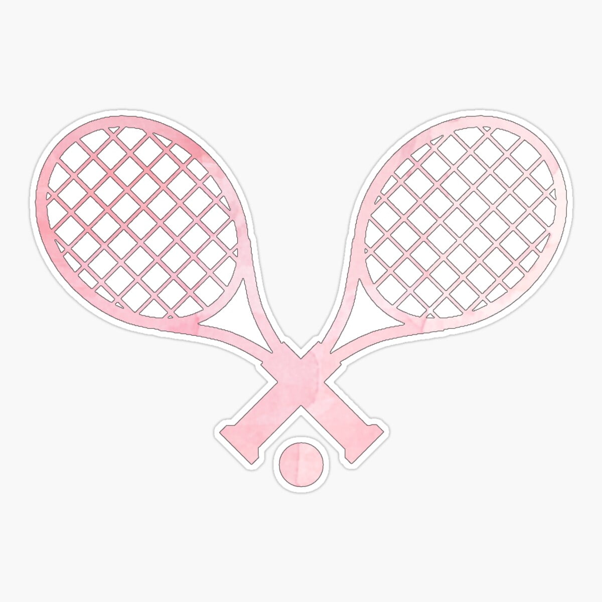 Maneki Tennis Racket Pink Sticker, Phone Decal Water Bottle Stickers ...