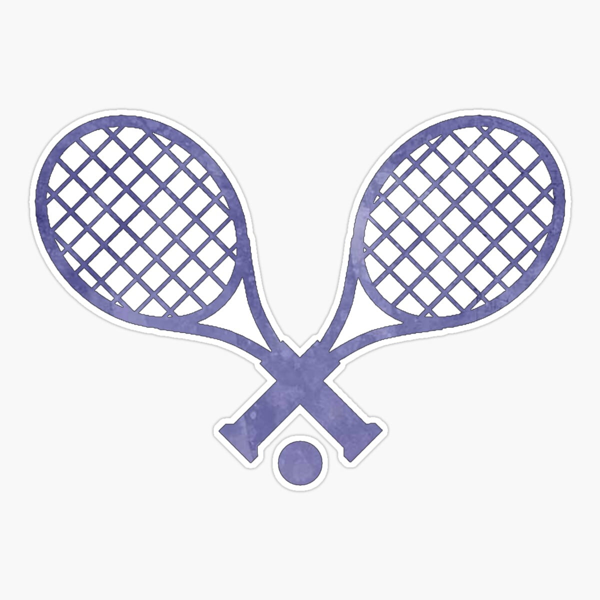 Maneki Tennis Racket Purple Sticker, Phone Decal Water Bottle Stickers ...