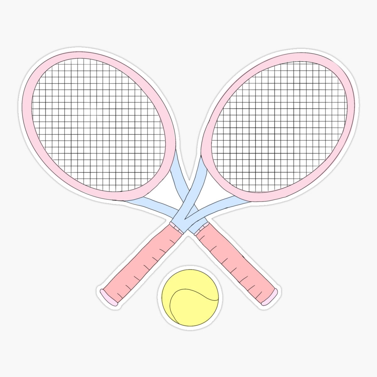 Maneki Tennis Rackets And Ball Er, Phone Decal Water Bottle Stickers ...