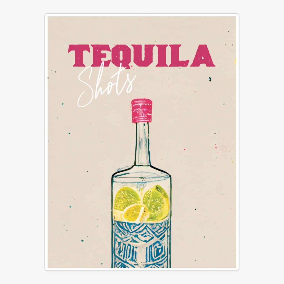 Maneki Tequila Retro Cocktail Poster Shots Bottle Bar Prints, Vintage ...