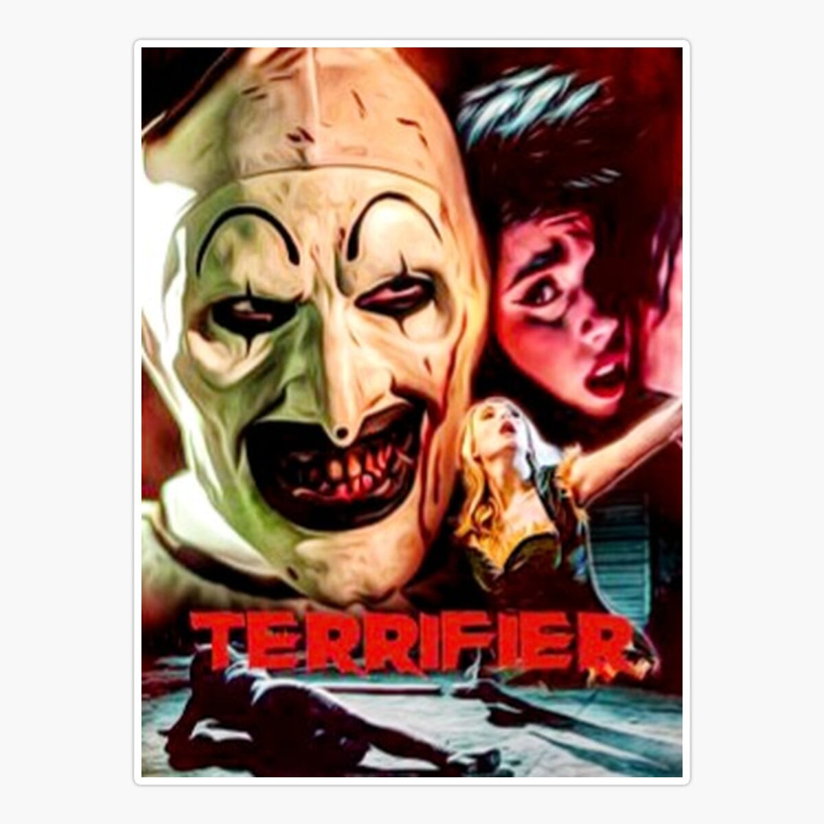Maneki Terrifier Movie Horror Art The Clown Sticker, Phone Decal Water ...