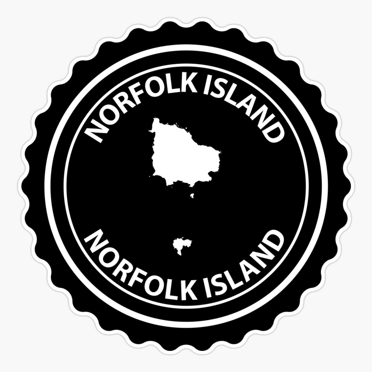 Maneki Territory O Norolk Island Stamp Sticker, Phone Decal Water ...