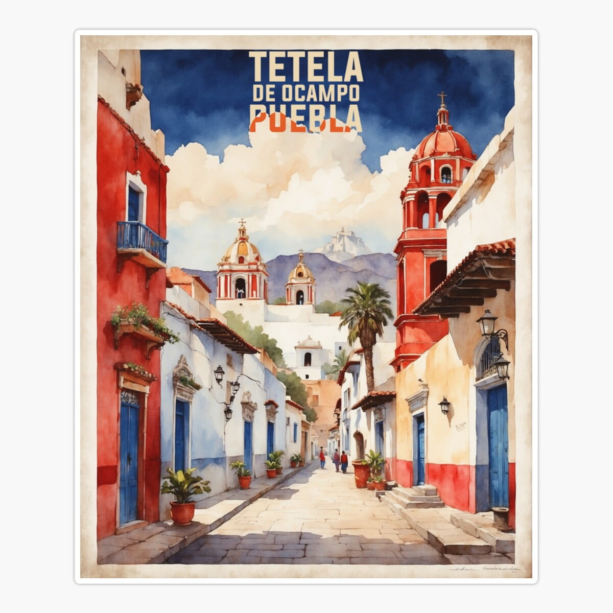 Maneki Tetela De Ocampo Puebla Mexico Vintage Travel Tourism Sticker ...