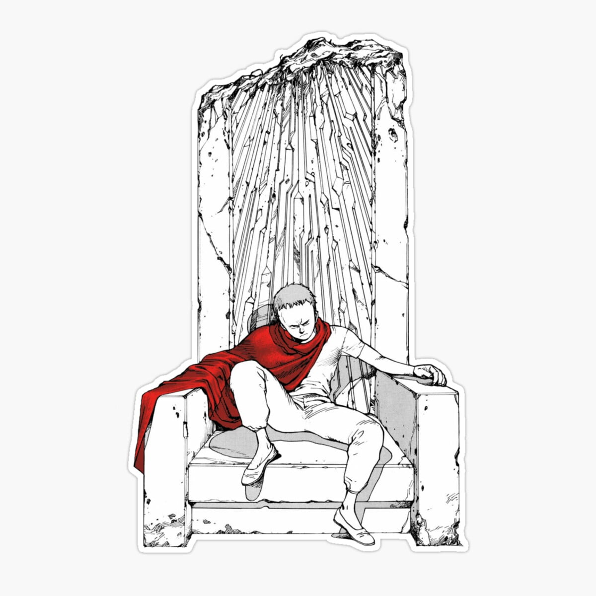 Maneki Tetsuo On The Throne Sticker, Phone Decal Water Bottle Stickers ...