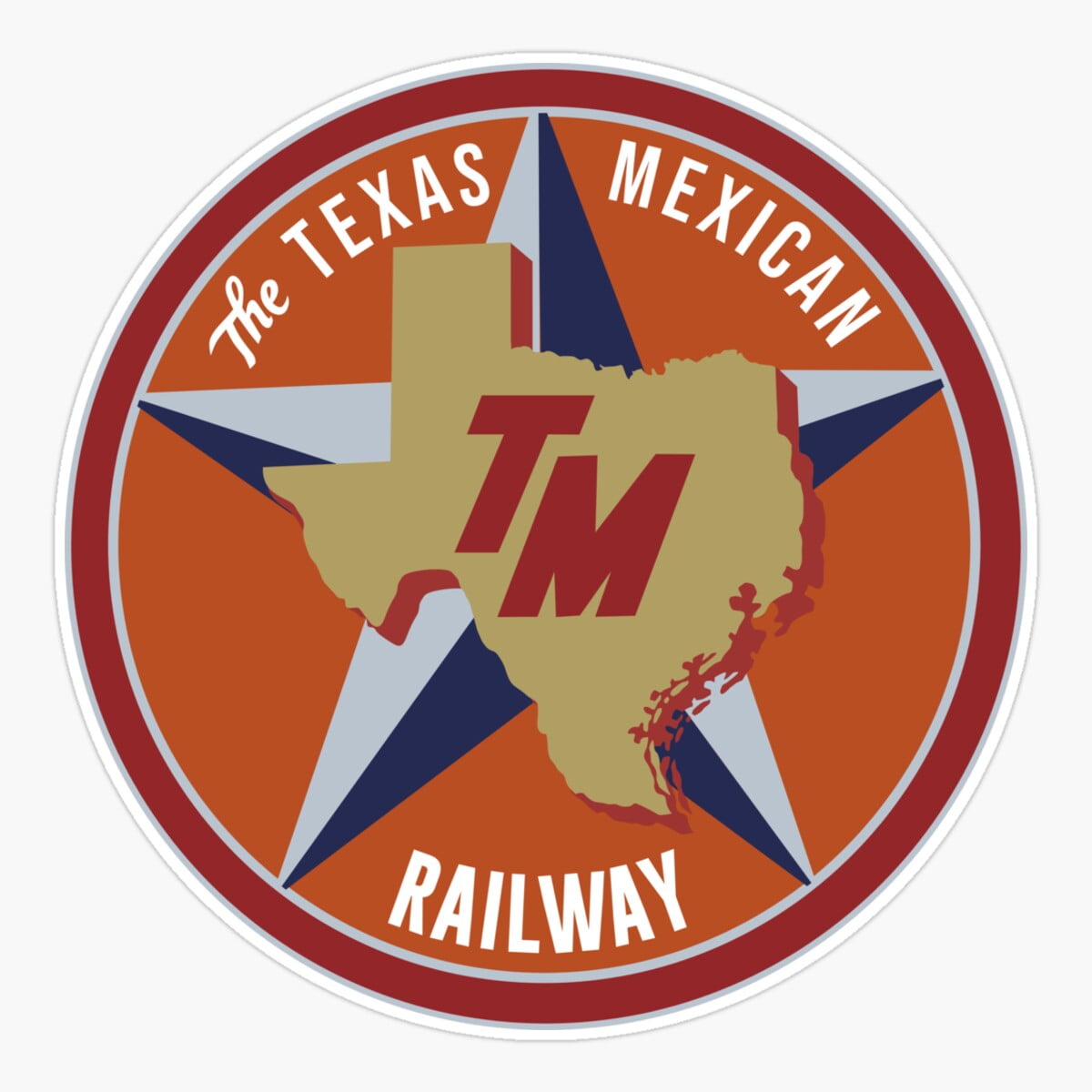 Maneki Texas Mexican Railway - Vintage Logo Sticker, Phone Decal Water ...