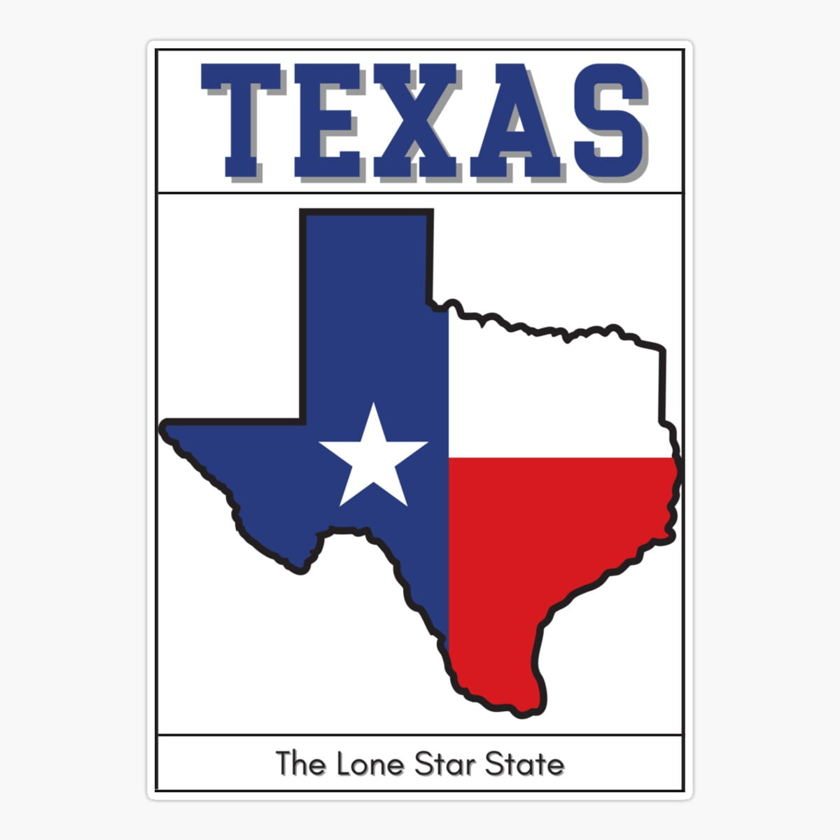 Maneki Texas State Lag With Outline O Texas And Lone Star Sticker ...