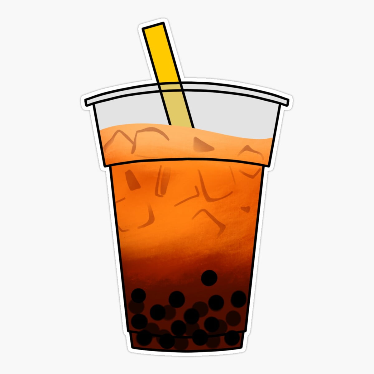 Maneki Thai Tea Boba Sticker, Phone Decal Water Bottle Stickers Car ...