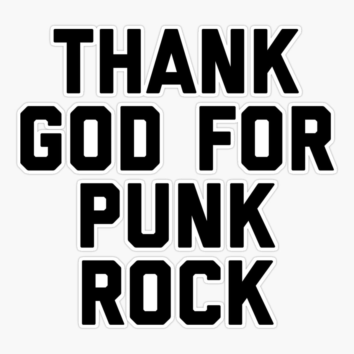 Maneki Thank God For Punk Rock Sticker, Phone Decal Water Bottle ...